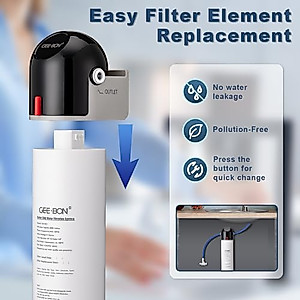 GEE BON Under Sink Water Filtration System, GB-M1S Direct Connect Under Sink Water Filter, 0.5 Micron Reduces 99% Lead, Chlorine, Bad Taste, Odor, 8000 Gallon