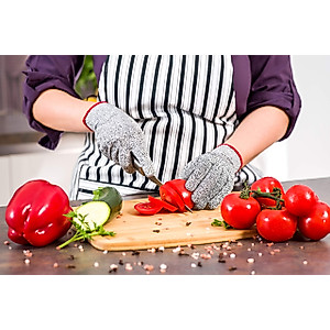 HereToGear Cut Resistant Gloves - 2 PAIRS Medium - Food Grade, Level 5 Protection - Used for Kitchen Work, Wood Carving or Sanding