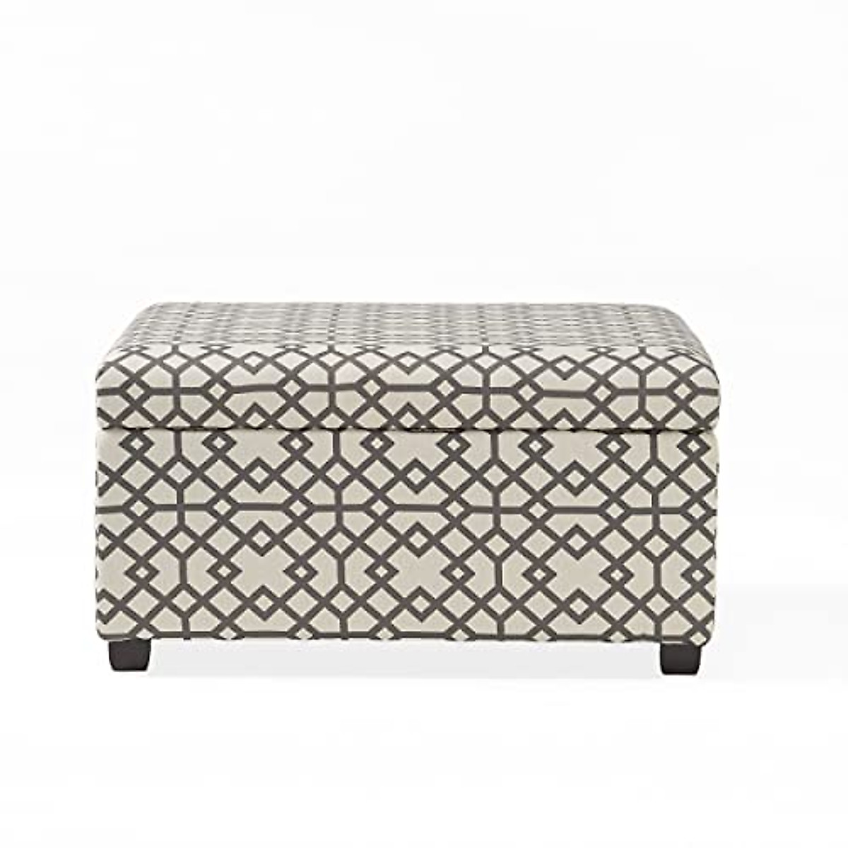 Christopher Knight Home Tempe Fabric Storage Ottoman, Grey Geometric Patterned