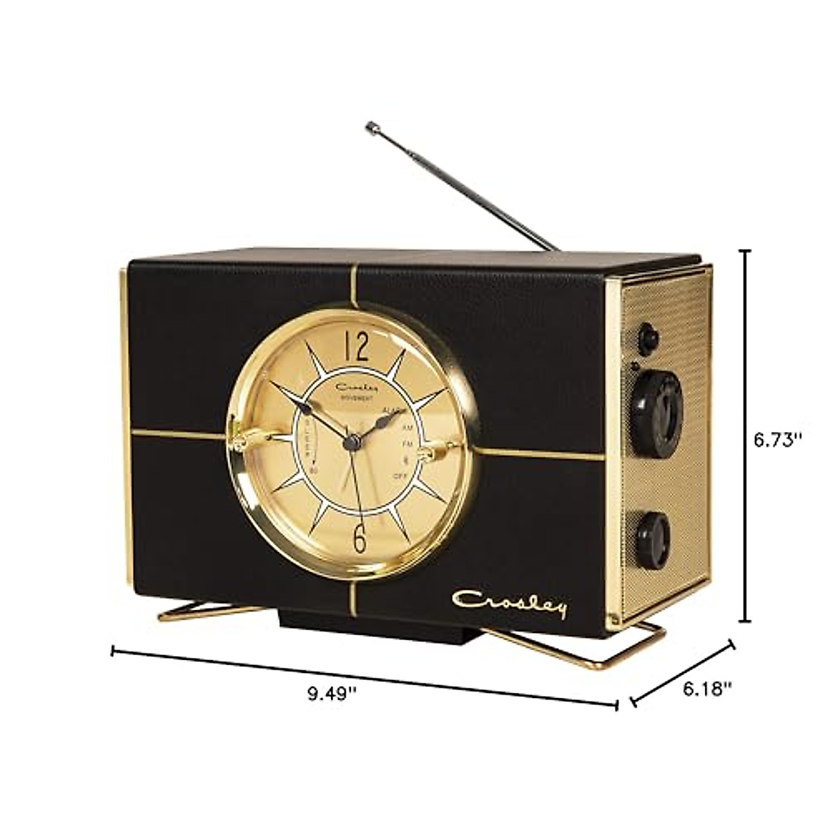 Crosley CR3038A-BK Lewis Retro AM/FM Bluetooth Tabletop Radio, Black