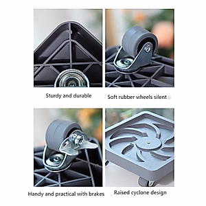 Plant Caddie with Wheels and Water Storage Tray, 11.8" Rolling Plant Stand, 4-Wheeled Plant Roller, Lockable Casters, Heavy Duty Plant Caddy for Large Indoor and Outdoor Planters