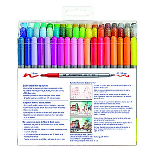STAEDTLER double ended fiber-tip markers, for sketching, drawing, illustrations, and coloring, 72 vibrant colors, washable, 320TB72 LU
