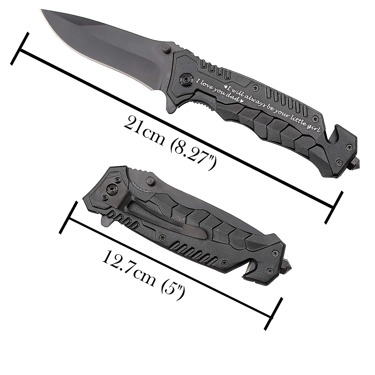 Corfara Engraved Black Pocket Knife for Stepfather Birthday Gifts Bonus Dad Father's Day Step Dad from Daughter Son Thank You for Being the Dad You Didn't Have to Be