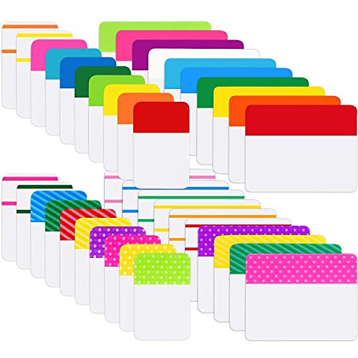 800 Writable Sticky Index Tabs (1" & 2") – 24 Colors
