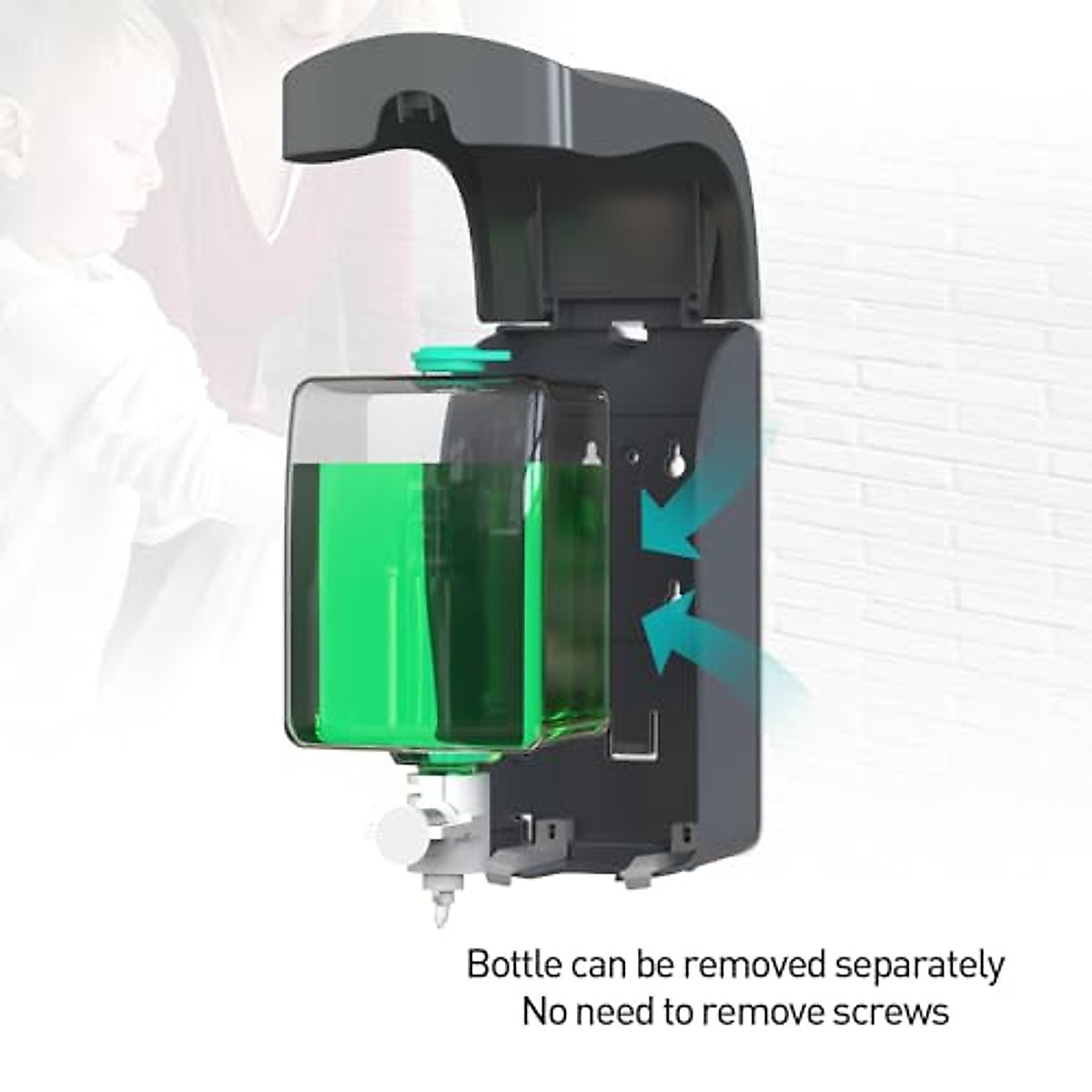 Manual Foam Soap Dispenser, 35oz (1000mL) Commercial Refillable Foaming Soap Dispenser-Transparent Black, CHUANGDIAN