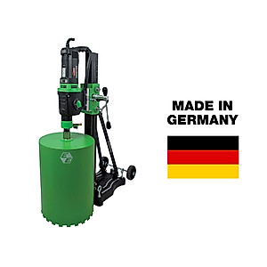 CS Unitec EBM 352/3 PSV -14 in. Capacity Concrete Core Drilling Rig with Vacuum/Anchor Stand- Wet Diamond Core Drill -3-Speed for Concrete, Brick, Asphalt, & Stone -Made in Germany (w/Vacuum Pump)