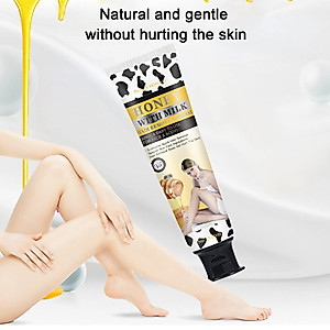 Honey Milk Mild Hair Removal Cream, Mild Depilatory Cream for Underarm/Thigh/Arm/Leg Hair Removal (100ml)