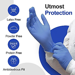 Fonteme Disposable Nitrile Gloves – 200 Count/Large | Disposable Medical Exam Gloves | Non-Irritating Powder-Free & Latex-Free Gloves | Rubber Gloves for Medical Use, Cooking, Cleaning and More