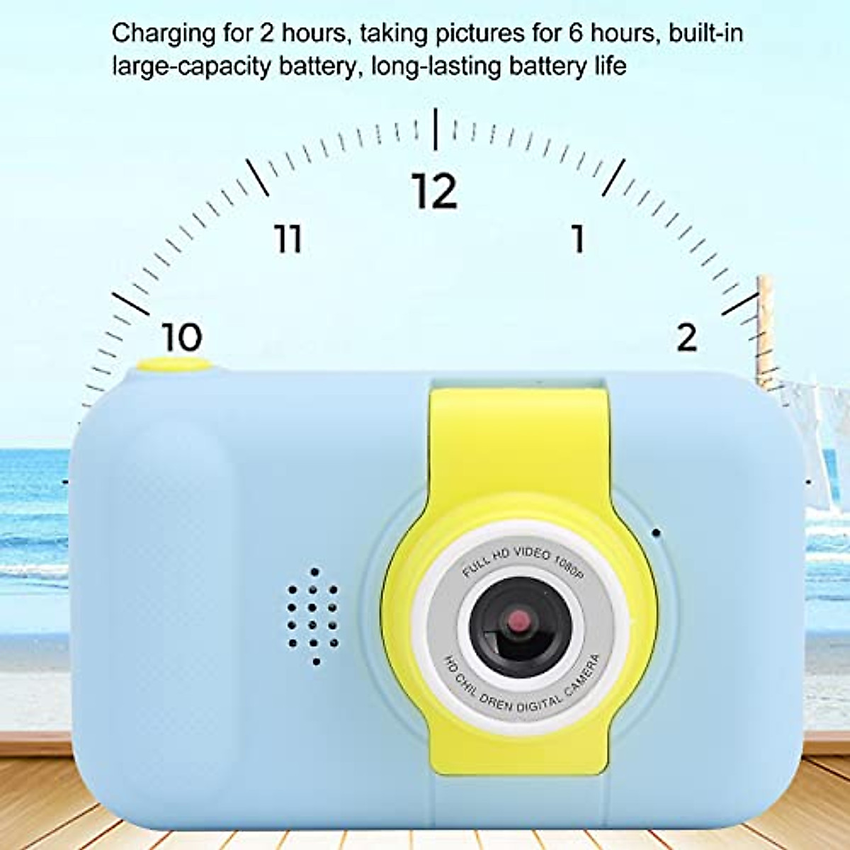 Kids Selfie Camera, Portable Cartoon HD HD Digital Video Cameras for 4 5 6 7 8 9 Year Old Boy Girl
