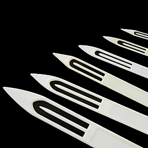 Easy Catch 7 PCS White Plastic Fishing Line Equipment Repair Netting Needle Shuttles-Size 3 4 5 6 7 8 9