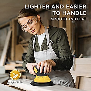 PHENDO Random Orbital Sander Brushless 350W 3A Multi-function Variable Speed Electric Corded Orbital Sanders Machine for Woodworking, car, Drywall Sanding, Polishing…