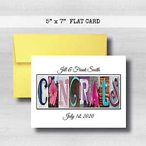 Congrats Wedding Gift,Couple Gift,Engagement gift,Floral Letter Art,Personalized Anniversary Card