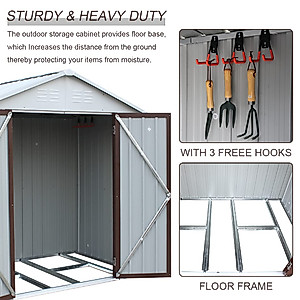 Outdoor Storage Shed 6x4 FT Outdoor Shed,Metal Shed Garden Shed with Lockable Door,Tool Shed for Patio Lawn Backyard,Perfect to Store Garden Tools,Bike Accessories,Lawn Mower,Trash Can etc.