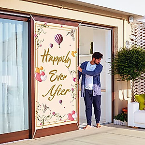 Labakita Happily Ever After Door Banner, Honeymoon Door Decoration, Engaged Bridal Shower Door Banner, Wedding Shower Engagement Bridal Shower Party Decorations