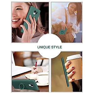 BENTOBEN Samsung Galaxy S9 Case, Slim Silicone | 360° Ring Holder Kickstand | Support Car Mount | Soft Rubber Shockproof Bumper Protective Non-Slip Case for Samsung Galaxy S9 5.8" (2018), Dark Green