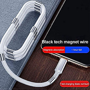 JJKKZVZ 2Pack Upgraded Magnetic USB C to USB C Fast Charging Cable (3ft 60W), Magnetic Charging Cable, USB 2.0 Type C Charging Data Transfer Cable with Soft Protective Tube for All USB C Devices