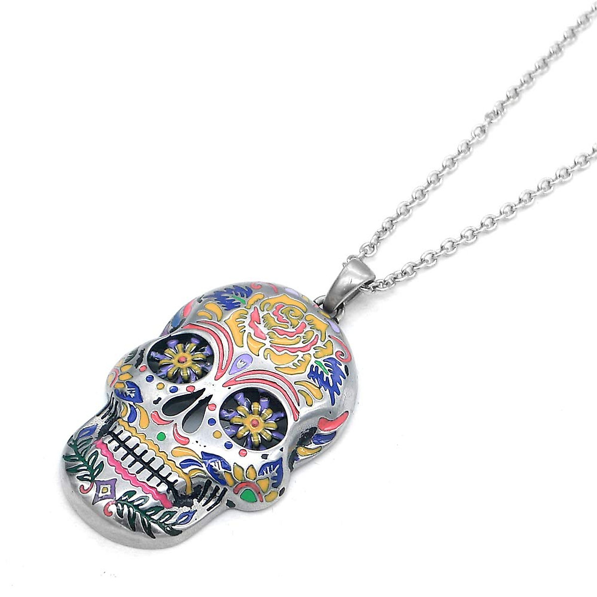 Controse Floral Sugar Skull Necklace