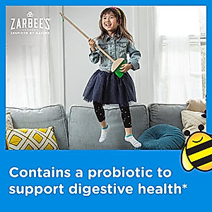 Zarbee's Kid's Complete Multivitamin + Probiotic Gummies with Vitamins A; B; C; D; E & zinc for Digestive Health; Easy To Chew; Kids Daily Multivitamin Gummies; Natural Fruit; 70 Count