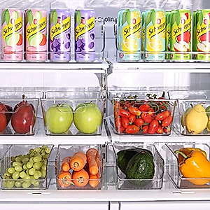 Plastic Storage Bins - For Kitchen Organization, Pantry Organization and Storage Closet Organizers & Storage Containers Baskets for Organizing Cabinets, Freezer, & Fridge Organizer Bin Set of 4 Clear