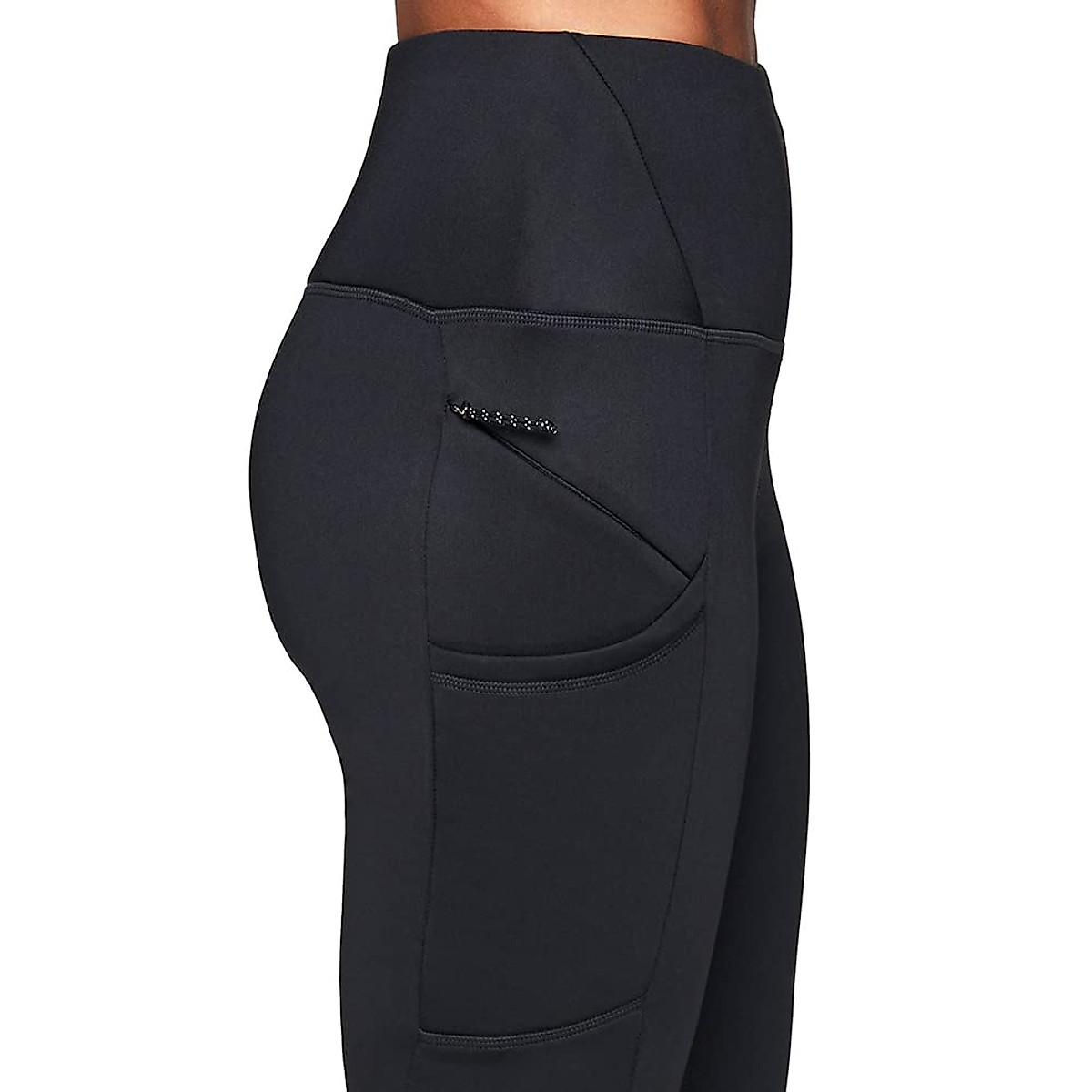 Avalanche Women's Full Length Zipper Pocket Hiking Fleece Lined Legging Black 4Pkt L