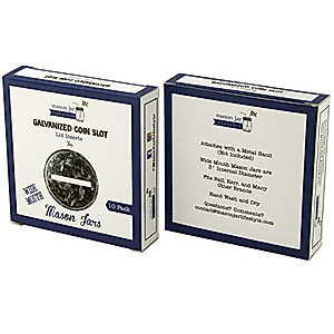 Coin Slot Bank Galvanized Metal Lid Inserts for Mason, Ball, Canning Jars (10 Pack, Wide Mouth)