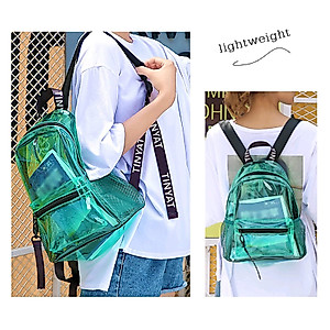 TABITORA Clear Backpack Water Proof Transparent Backpack Large Bookbag with Reinforced Strap for College Workplace Black