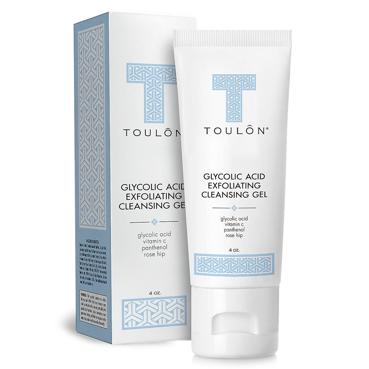 TOULON Glycolic Acid Facial Cleanser: Alpha Hydroxy Face Wash with AHA, Vitamin C & Rose Hip to Exfoliate Dry, Sensitive Skin for Women & Men