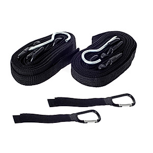 ZUJARA Double Kayak Storage Straps System Comes with 2 Carabiner Paddle Clips - Double Kayak Hanger, Alternative to Kayak Rack for Garage