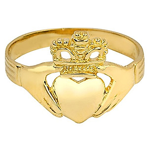 Claddagh Rings Polished 14k Yellow Gold Classic (Size 5.5)