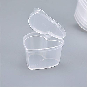 EXCEART Heart Shaped Souffles Cups Transprarent Plastic Storage Box design, easy to DIY， Sewing Supplies Storage. Plastic Sauce Cups