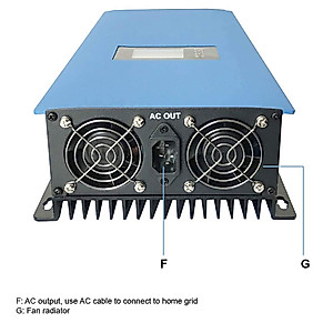 1000W Battery Backup MPPT Solar Grid Tie Inverter with Limiter Sensor and Work Time Controller Function DC22-65V AC110V/220V Auto (DC22-65V, Without WiFi)