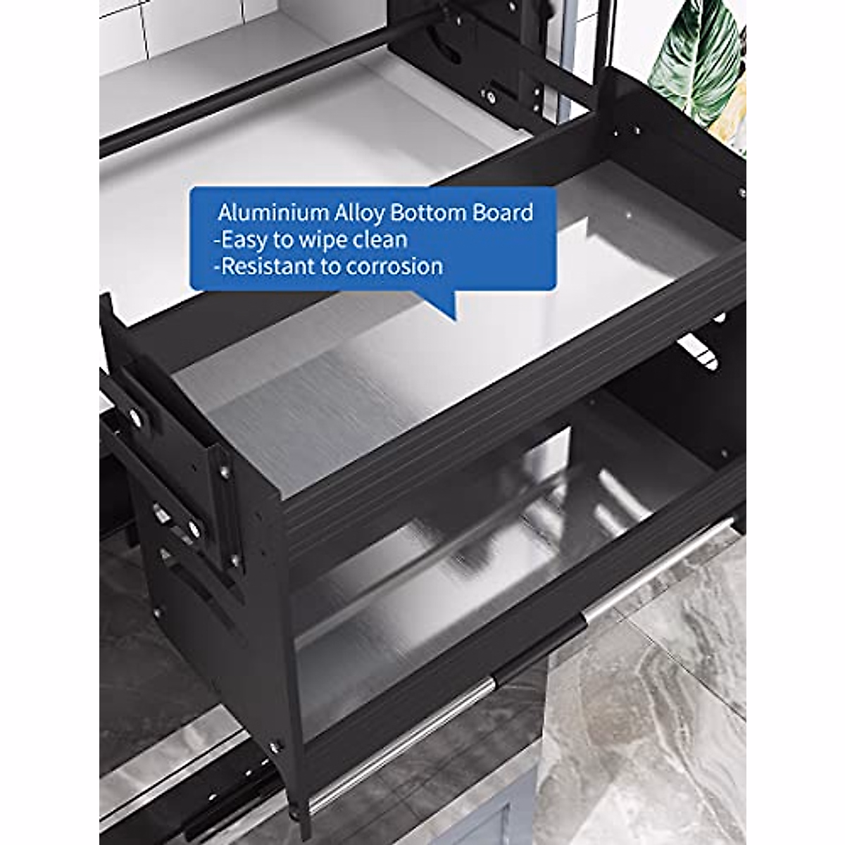 HEEPOR Pull Down Shelf Upper Kitchen Wall Cabinet Storage Organizer (36inch Cabinet)