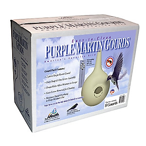 Heath Outdoor Products 30008 2-Piece Easy Clean Deluxe Purple Martin Gourd Starling Resistant/RH, 8-Pack