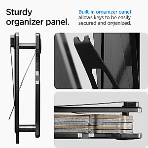 Spigen Life Metal Fit Key Chain Key Holder Metallic Key Organizer Minimalist Compact Keyholder with Key Ring - Black