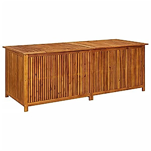 Canditree Patio Deck Box Solid Acacia Wood Outdoor Wooden Storage Box Container for Patio Furniture Cushions, Garden Tools (78.7"x31.4"x29.5")