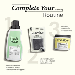 Fresh Wave Odor Removing Laundry Booster, 24 fl. Oz. | Laundry Scent Booster | Safer Odor Relief | Natural Plant-Based Odor Eliminator | Pet Bedding, Activewear, Blankets, Clothes & Fabrics