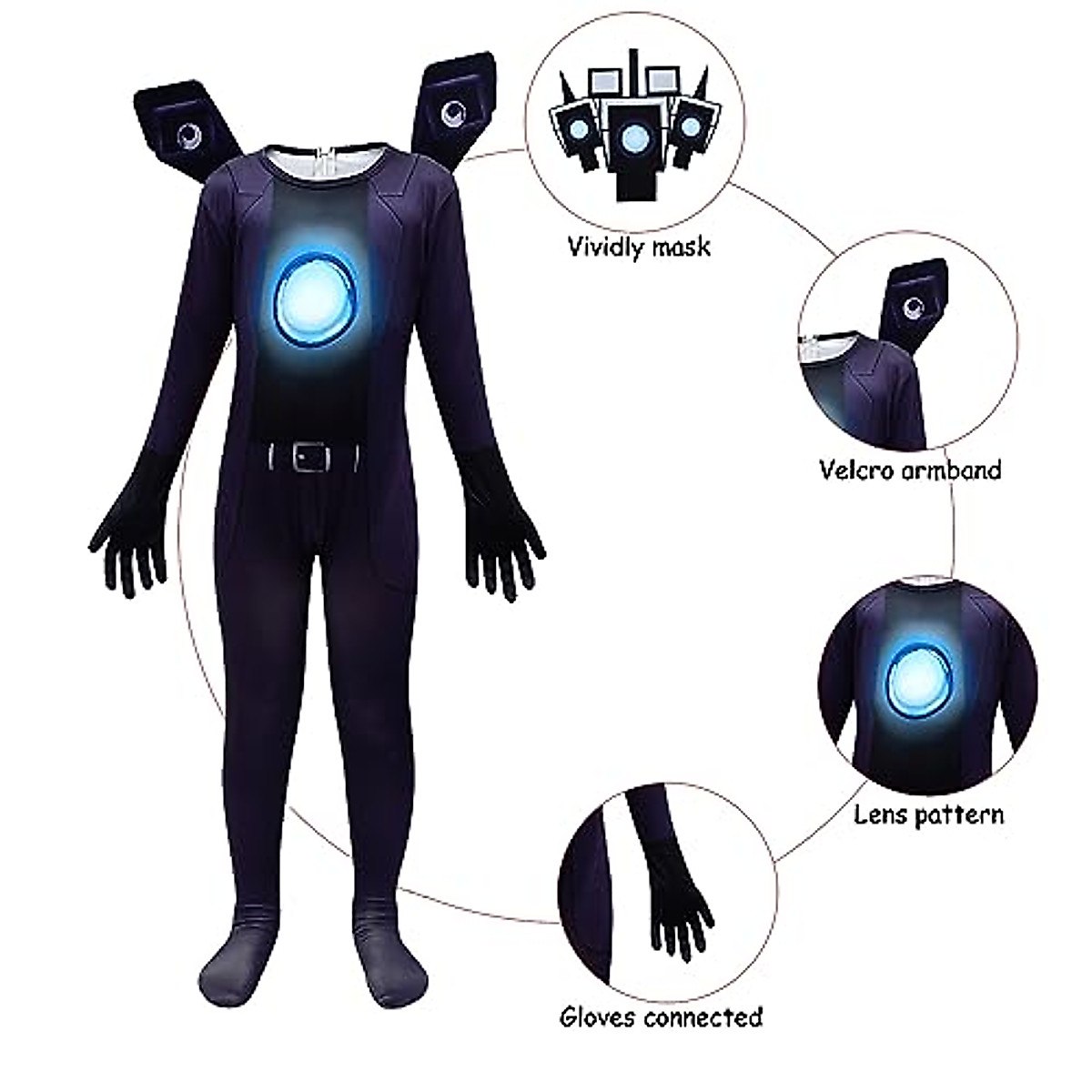 ASAOHAO Kids Halloween Outfit Boys Girls Vedio Game Character Jumpsuit Novelty Bodysuit