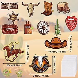 32 Pieces Western Party Decorations Cowboys Party Decorations Western Cutouts Cowboy Cutouts Wild Cutouts Country Party Decorations for Western Theme Cowboy Theme Birthday Party Supplies
