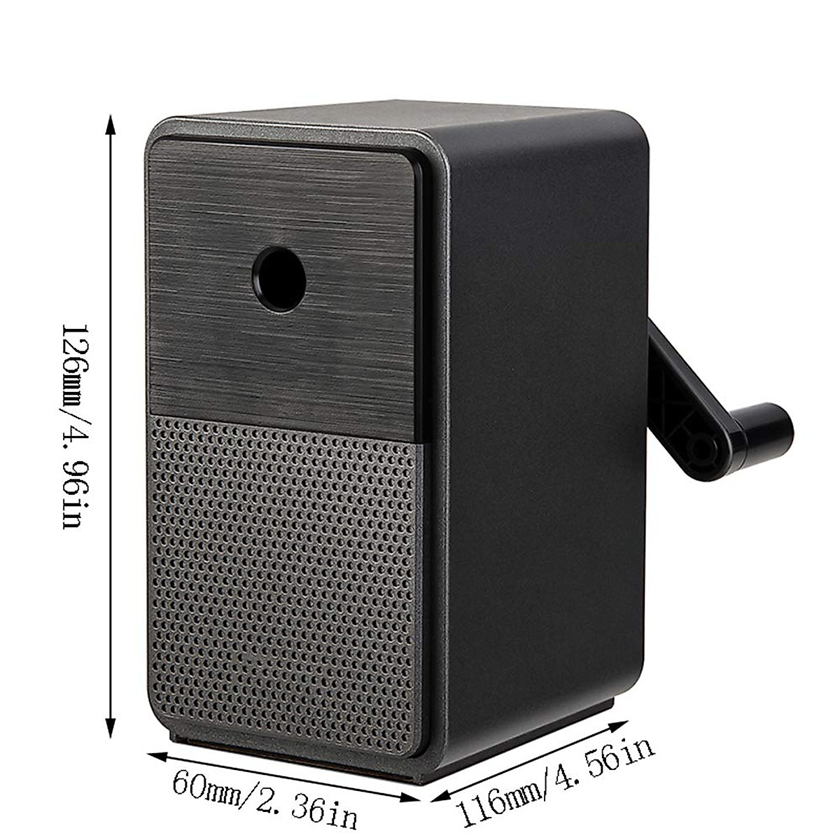 Hand Crank Wooden Pencil Sharpener, Pencil Sharpener Manual, Long Point Pencil Sharpener, 5 Adjustable Pencil Nibs, Helical Steel Blade - for School/Home/Office