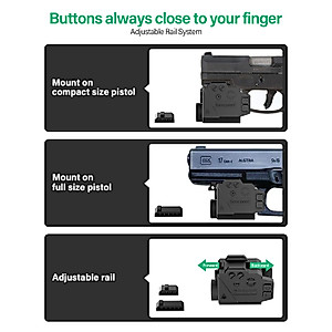 Gmconn Green Laser Light Combo, Tactical Pistol Light 800 Lumen LED Flashlight with Green Beam for Glock Taurus