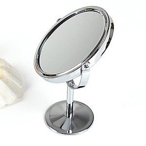 LEEOX Make Up Mirror Magnification Circular Makeup Mirror Dual 2 Sided Round Shape Rotating Cosmetic Mirror Stand Magnifier Mirror Standing Mirror