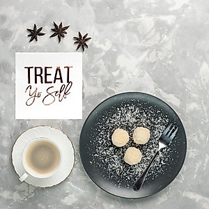 Andaz Press Rose Gold Foil Lunch Napkins, Treat Yo Self, 6.5-inch, 50-Pack, Bridal Shower Napkins For Wedding Engagement Party Bachelorette Party Napkins Bride Napkins Funny Bar Napkins Mimosa Napkins