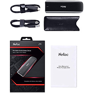Netac SSD External Drive, 500GB Portable SSD for Type C, Up to 980MB/s, NVME SSD PCIE, USB 3.2 Gen2 10Gbps External Solid State Drive