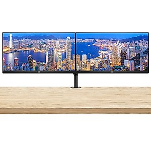 HP P224 21.5 Inch Monitor 2-Pack Bundle with Desk Mount Clamp Dual Monitor Stand, FHD 1080p, LED Backlit, IPS, Anti-Glare, Tilt (HDMI, VGA and DisplayPort) for Home and Office