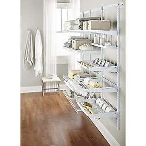 Rubbermaid, White Fasttrack Closet Slide-Out Tiered Organizing Shelf, 2060354