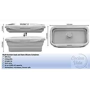 Cocina Vida Bamboo Cutting Board with 4 Collapsible Containers and Strainer - All-in-One Over the Sink or Counter Slide-out Bamboo Cutting Board - Kitchen Must Have