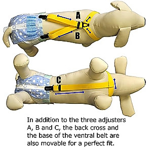 ズレヘンダー KASAJIMA Dog Suspenders [Zure-hender] for Diapers BellyBands Pants PetClothes Skirt (BG,S)