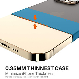 TOZO Compatible for iPhone 12 Case and Compatible for iPhone 12 Pro Case 6.1 inch Hard 0.35mm World's Thinnest Protect Shell Semi Transparent Light Weight Thin Cover Matte Finish Black