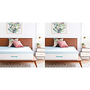 Linenspa 3 Inch Memory Foam Mattress Topper, Gel Infused King Mattress Topper, CertiPUR-US Certified & 3 Inch Memory Foam Mattress Topper, Gel Infused Full Mattress Topper, CertiPUR-US Certified