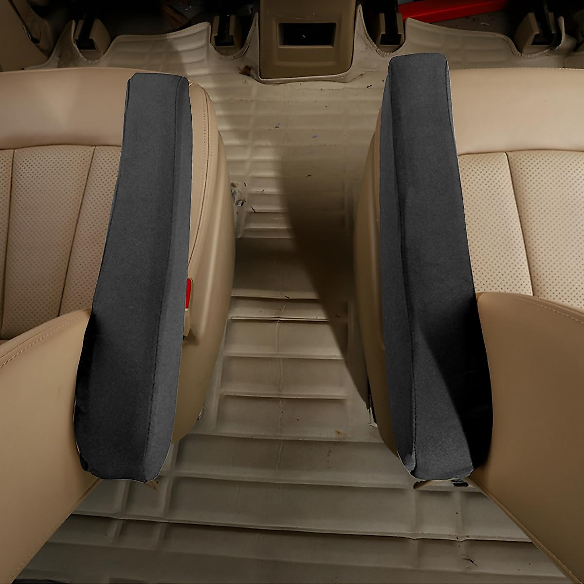 AUCELI 2 Pcs Car Front Seat Armrest Covers, Cloth Fabric Armrest Protectors, Direct Replacement Center Console Lid Armrest Cover Skin, Universal Accessories for Car, SUV, Truck and Van